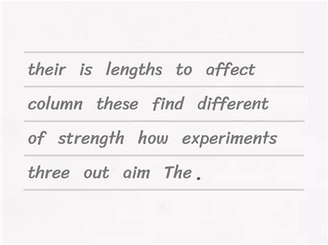 Experiment With Columns Unjumble