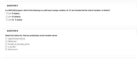 Solved In A MATLAB Program Which Of The Following Is A Chegg