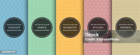 색상 완벽 한 간단한 기하학적 패턴의 컬렉션입니다 미니멀한 기하학 장식 반복 가능한 배경 그리드 텍스처 특이한 끝없는 인쇄 0명에 대한 스톡 벡터 아트 및 기타 이미지