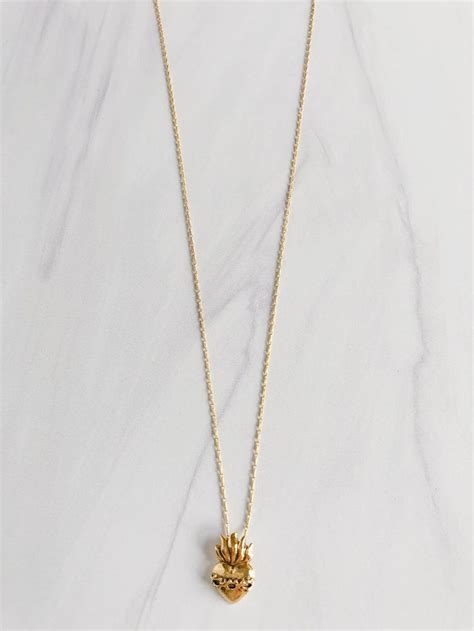 Corazón Sagrado Necklace Catholic Jewelry Heart Necklace Sacred Heart