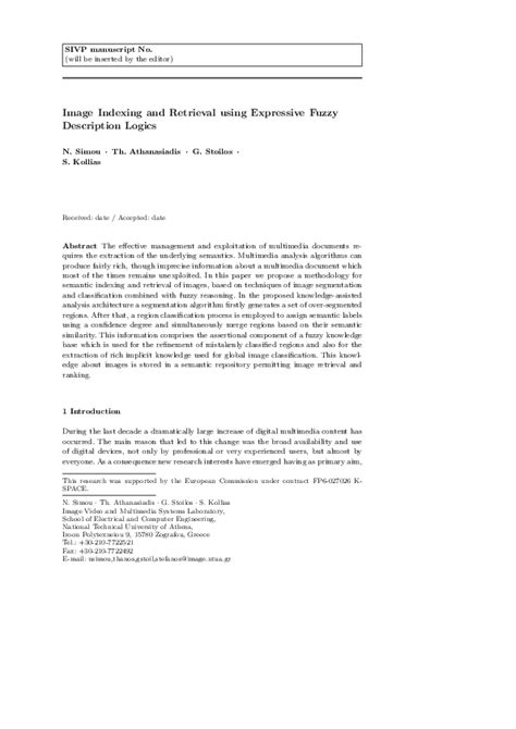 Pdf Image Indexing And Retrieval Using Expressive Fuzzy Description Logics