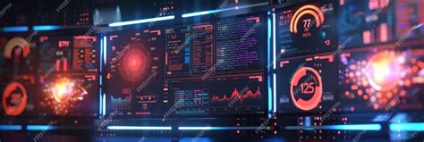 Premium Photo A Futuristic Computer Monitor Displaying An Abstract Network Monitoring