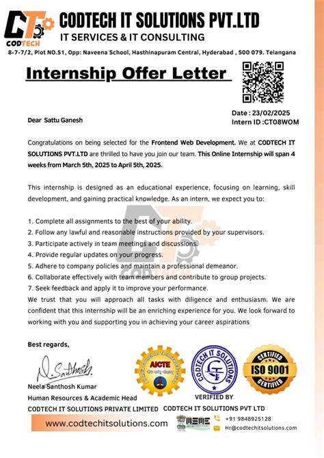 Codetechitsolutions Frontenddevelopment Internshipjourney Ganesh