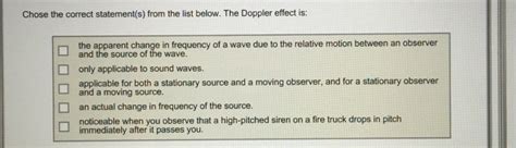Solved Chose The Correct Statements From The List Below