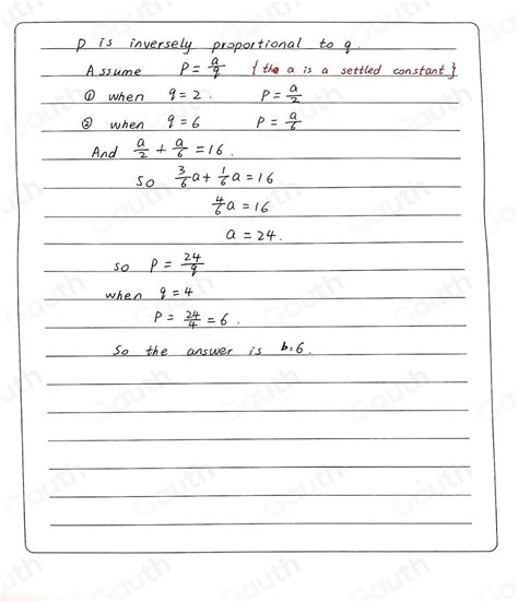 Solved If P Is Inversely Proportional To Q And The Sum Of The Values Of P When Q And Q Is