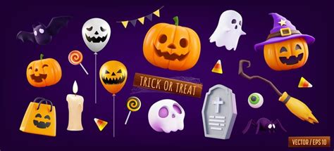 Premium Vector Vector Realistic Halloween Decorative Elements For