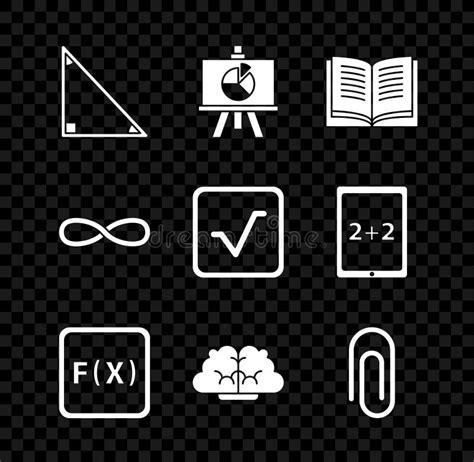 Set Triangle Math Chalkboard With Diagram Open Book Function Mathematical Symbol Human Brain