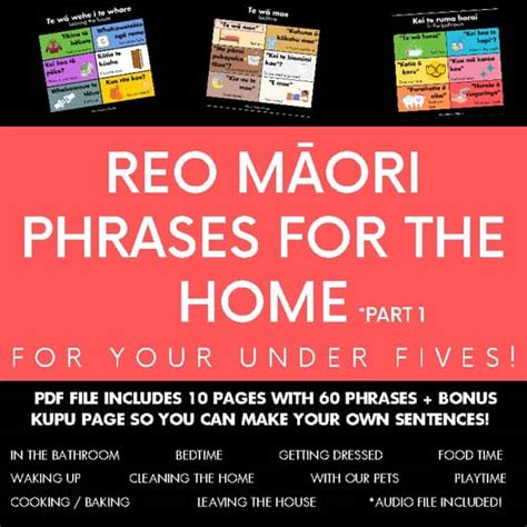 Te Reo Māori Phrases For At Home With Under Fives By Te Whānau Hēpara