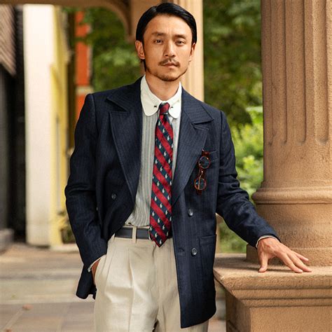 Soarin英伦复古双排扣西装外套男 条纹商务正装休闲修身英式西服 淘宝网