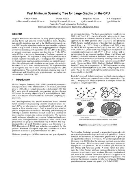 Fast Minimum Spanning Tree For Large Graphs On The Gpu Cvit
