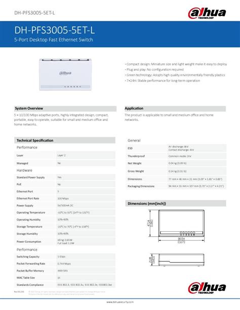Dahua Pfs3005 5et L Oes Asia Solutions