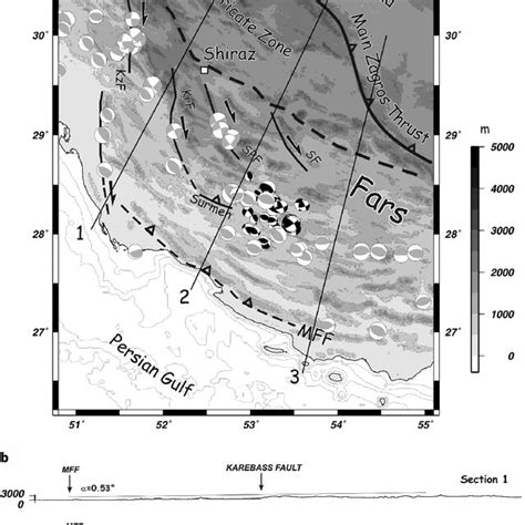 A Topography Srtm Data And Main Structural Features And B Topography