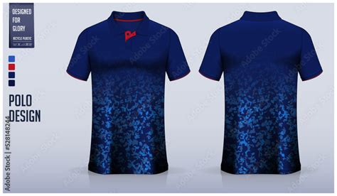 Blue Polo Shirt Mockup Template Design For Soccer Jersey Football Kit
