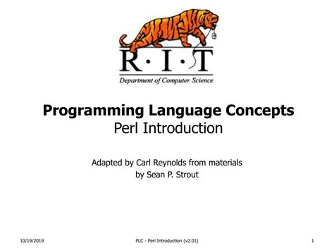 Ppt Introduction To Perl Programming Language Key Concepts And