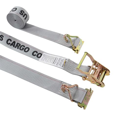 2 X 16 Gray Ratchet E Track Cargo Strap Wire Hooks And E Fittings
