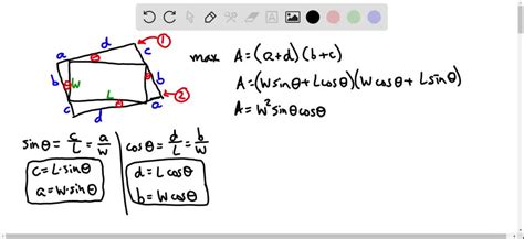 Solvedfind The Maximum Area Of A Rectangle That Can Be Circum Scribed