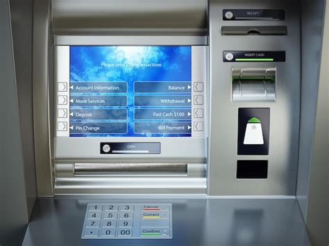 premium photo atm machine automated teller bank cash machine