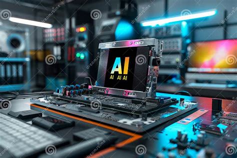 High Tech Ai Server Room With Glowing Elements Symbolizing Advanced Technology Innovation And