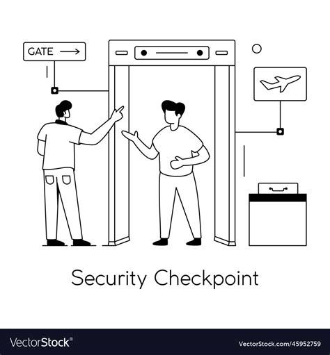 Security Checkpoint Royalty Free Vector Image VectorStock