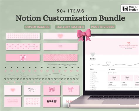 Notion Customization Cute Aesthetic Bundle That Girl Planner Pink Covers And Dividers