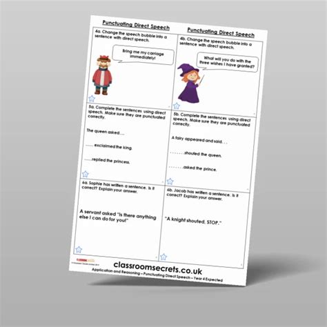 Year 4 Direct Speech Application And Reasoning Resource Classroom Secrets