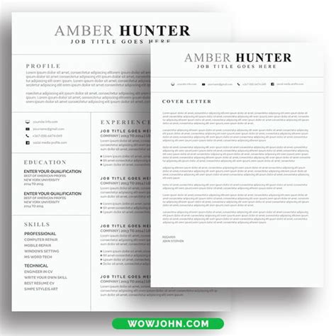 Professional Cv Format Word File Free Download Wowjohn