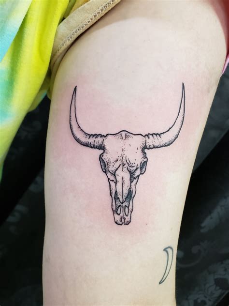 Bull Skull Tattoo Outline Bold Design And Symbolic Meaning