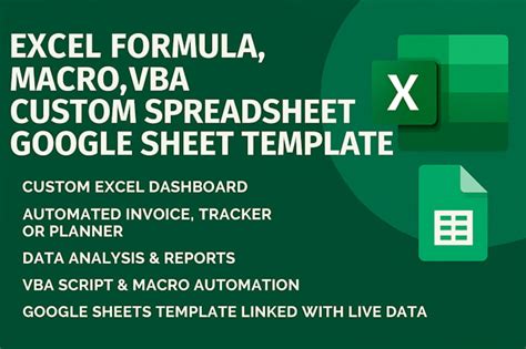 Excel Formula Macro Vba Custom Spreadsheet And Goggle Sheet Template By Aurora Wendy Fiverr
