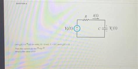 Solved Let V5 T E−4tu T In Volts R 9mΩ C 9f1 And