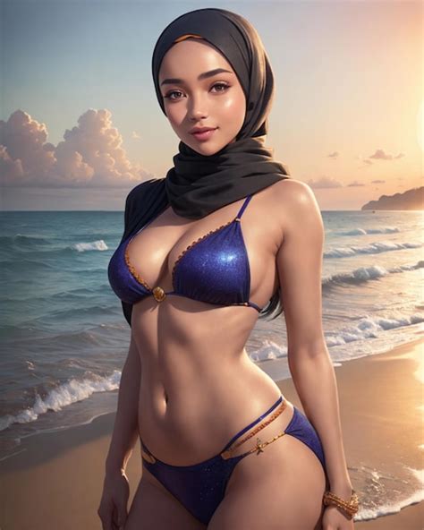 Premium Ai Image Portrait Of A Beautiful Sexy Woman Wearing The Hijab