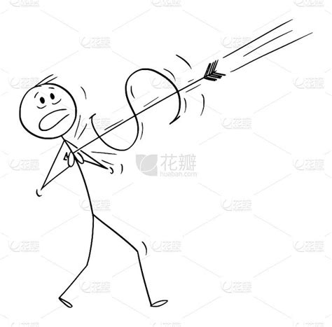 美元之箭射中商人之心，汇率问题，市场与经济问题，矢量卡通简笔画插图素材 花瓣网