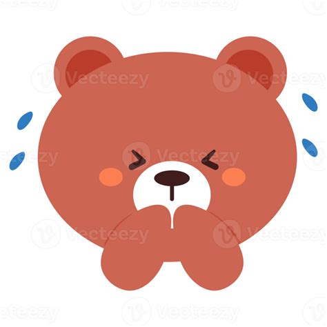 Cute Cartoon Bear With Worry Expression 17743724 Png
