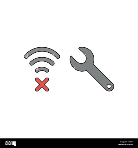 Vector Icon Concept Of Fix Wireless Wifi Connection Problem And Spanner Stock Vector Image Art
