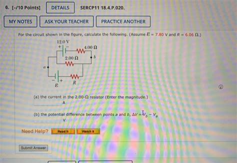 Solved 6 [ 10 Points Details Sercp11 18 4 P 020 My Notes
