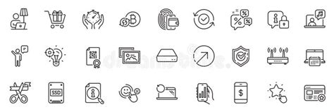 Icons Pack As Hourglass Timer Diagram Chart And Palette Line Icons For Web App Vector Stock