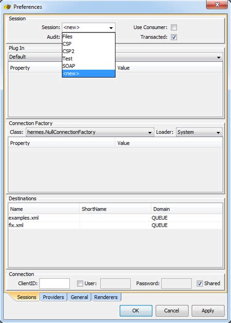 Hermes Jms Unable To View Configured Session In The Session Window Of Hermesjms Stack Overflow