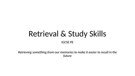 Igcse Pe Revision And Retrieval Resources Cie Teaching Resources