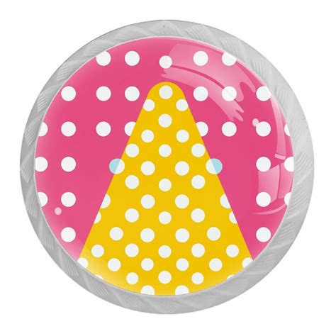 Polka Dots Cute Drawer Knobs 4 Piece Set Decorative Kitchen Knobs Pattern Cabinet Drawer Pulls