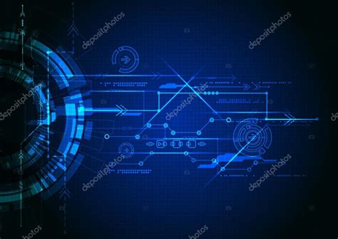Blue Abstract Technological Background Stock Vector Image By ©krulua