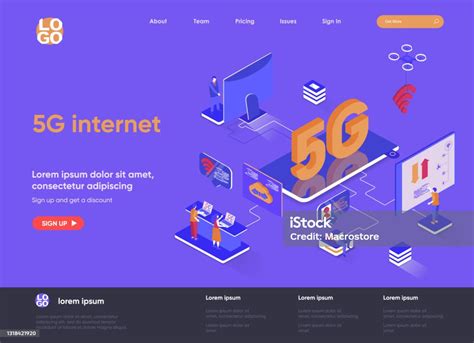 5g 인터넷 등대 방문 페이지 모바일 통신 5g 세대 기술 표준 셀룰러 네트워크 Isometry 웹 페이지 웹 사이트 플랫 템플릿 사람 문자벡터 일러스트레이션 5g에 대한