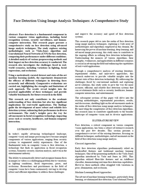 Face Detection Research Paper Pdf Computers