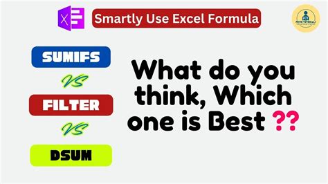 Excel Filter Vs Sumifs Vs Dsum Smart Tips For Data Analysis And Reporting Youtube