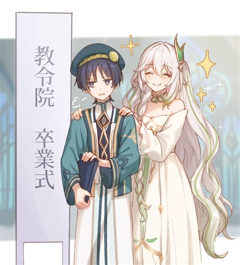 Scaramouche Nahida Wanderer And Rukkhadevata Genshin Impact Drawn