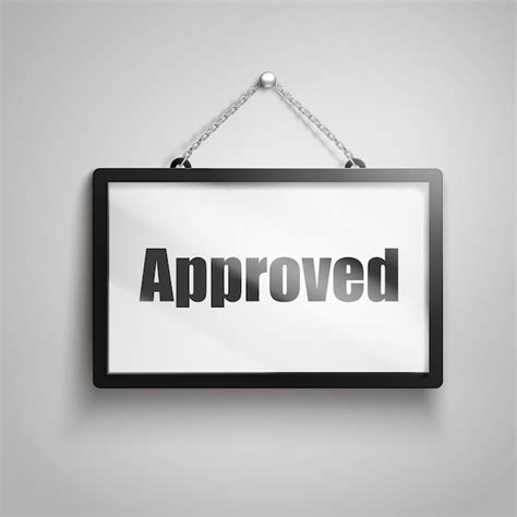 Signo De Texto Aprobado Vector Premium