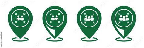 Assembly Point Icon Assembly Location Icon Vector Illustration Stock