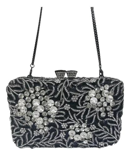 Bolsa Clutch De Luxo Padrão Flora Strass E Pedraria Frete Grátis