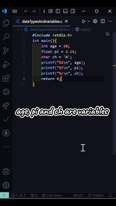 Data Types And Variables In C Language Coding Codingtutorial