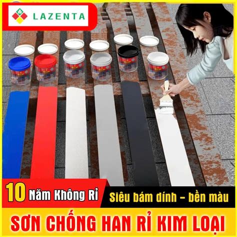 1kg Sơn Chống Han Gỉ Gỉ Sét Ecp Lazenta Chống Rỉ Sét Mái Tôn Cửa Cổng Gầm Sàn Máy Móc