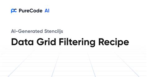 Deploy Stenciljs Data Grid Filtering Recipe Fast With Ai