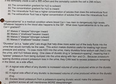 Solved It The Osmolality Inside Cell Is 305 Mosm And The